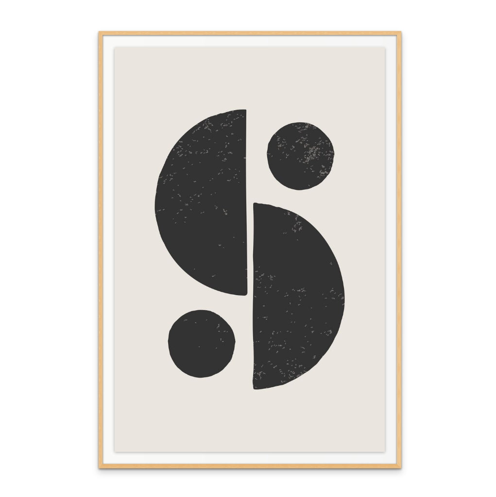 "Black Abstract Shapes Series #2" Art Print – Wall Studio