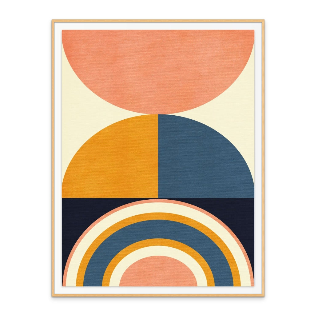 Cuadro "Rainbow Plus Shapes Blue Mustard 10" – Wall Studio