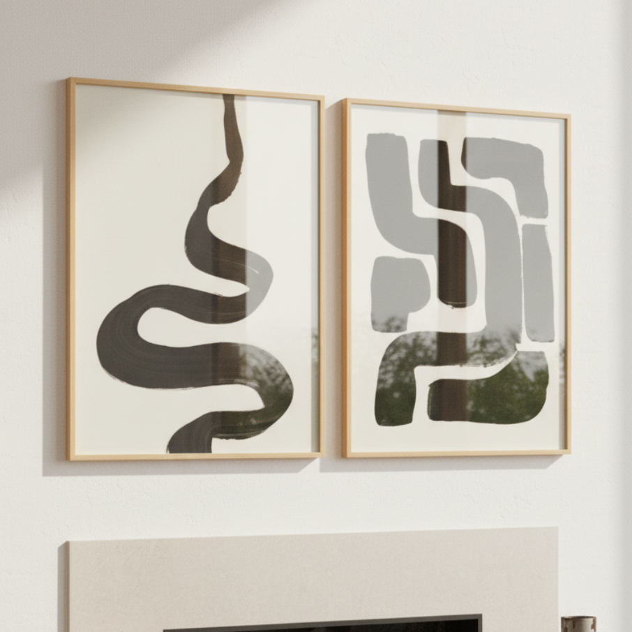 Set de cuadros "Flow and Forms" – Wall Studio